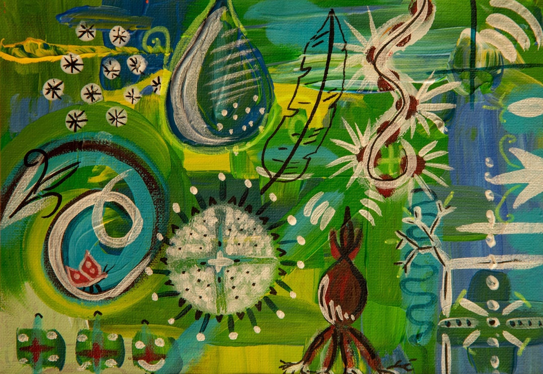 Picture mios Dios, Original Acrylic Painting in a Passpartout and ...