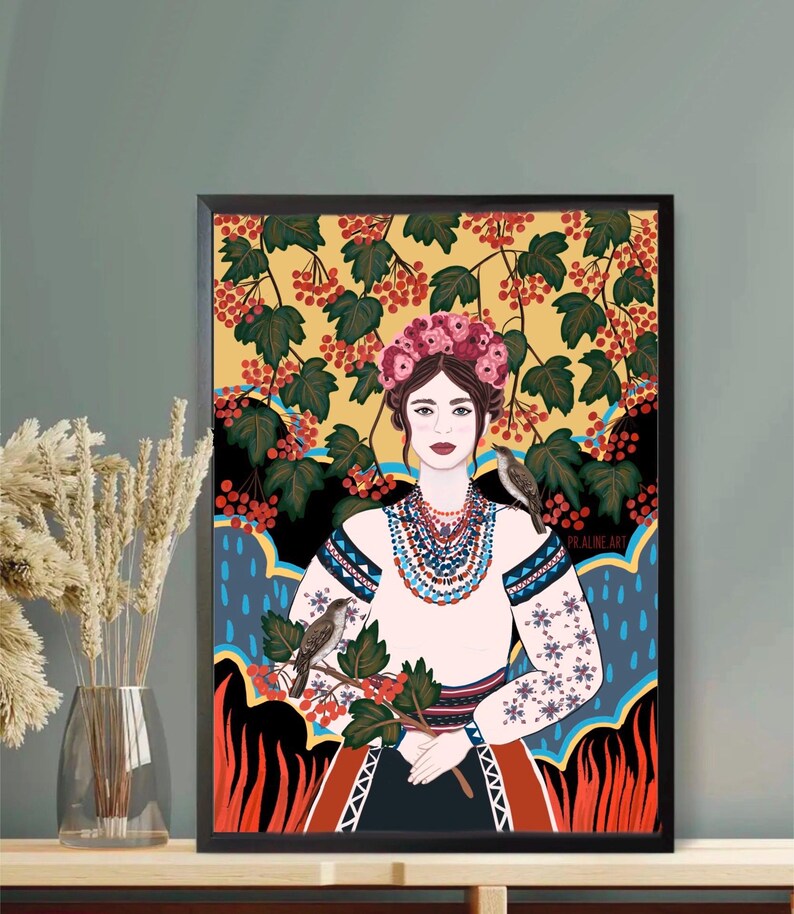 Ukrainian Folk Art Print Set – Nightingale & Slavic Women Posters ...