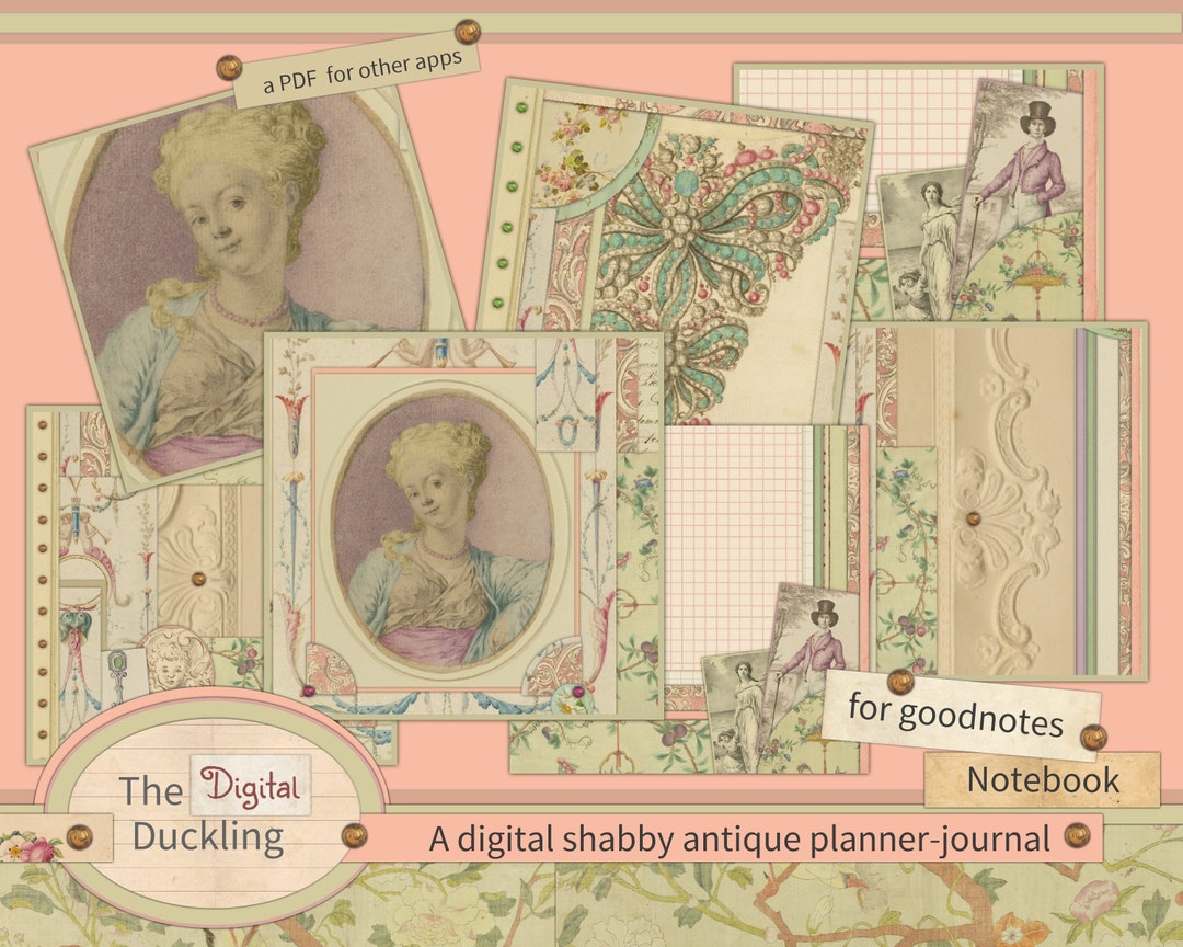 Ladies Lady Notebook, Vintage, Shabby Chic, Antique Style Grunge ...