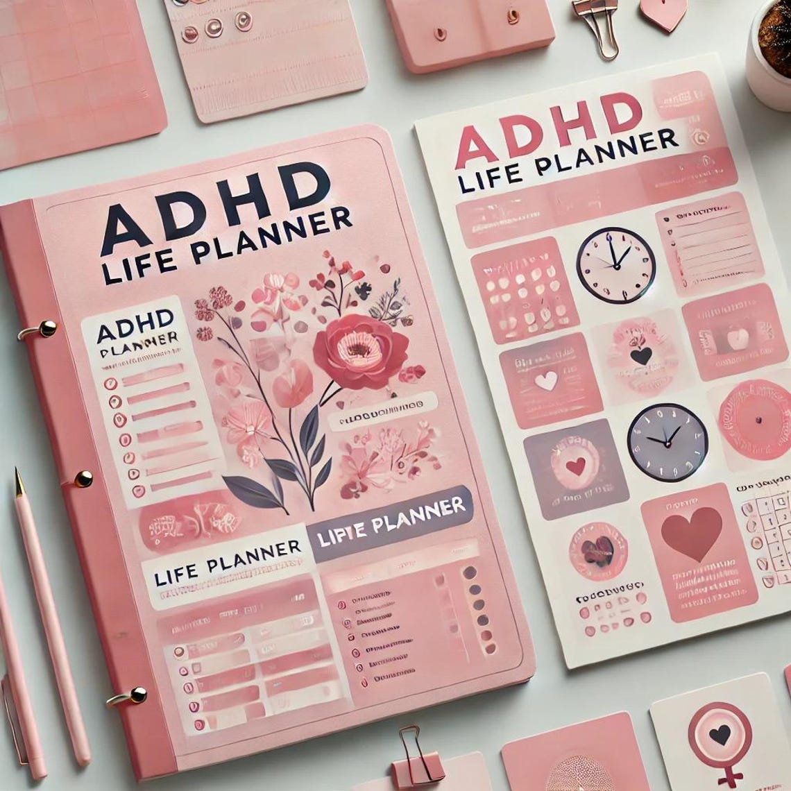 140-page ADHD Life Planner - Organize Habits, Business, Health, Fitness ...