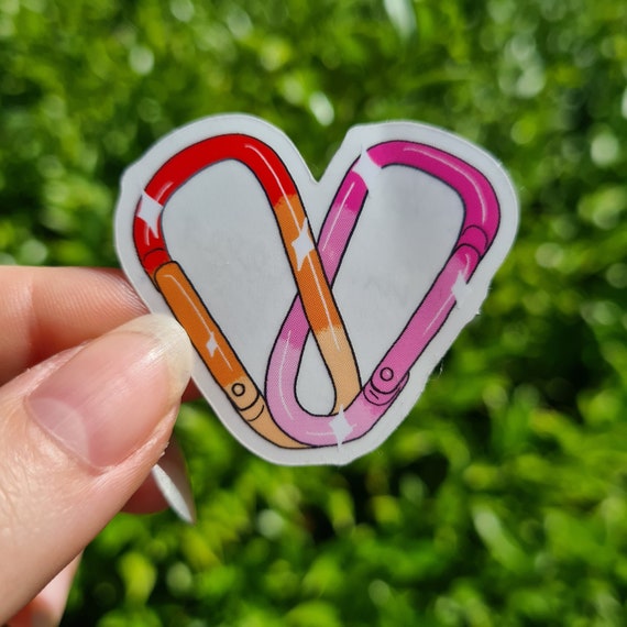 Clear Carabiner Heart Sunset Pride Sticker - Etsy