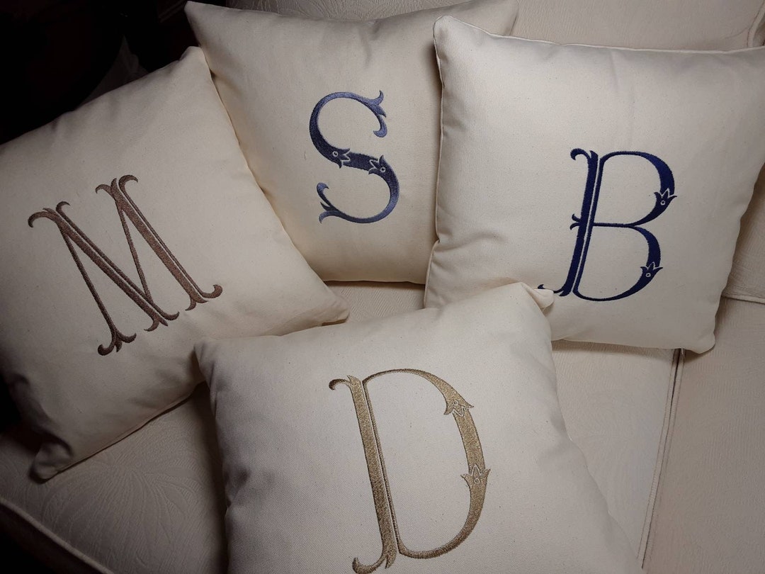 Personalized Initial Pillow Covers 14" Square. - Etsy
