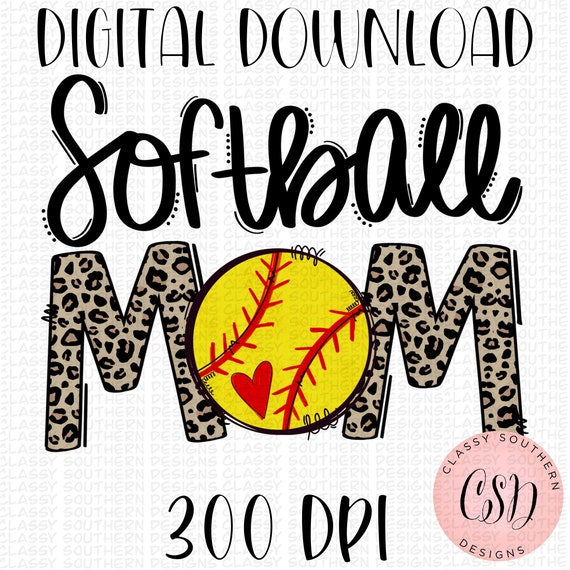 Softball Mom Leopard Png Softball Png Softball Sublimation Etsy