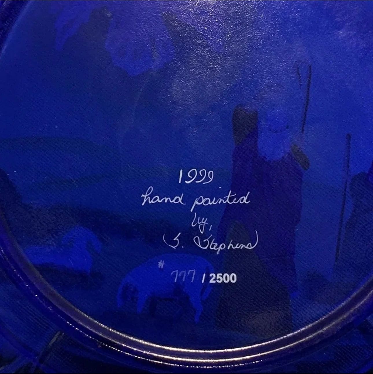 Fenton Family Holiday Plate Cobalt Blue Nativity Scene 1999 Signed ...