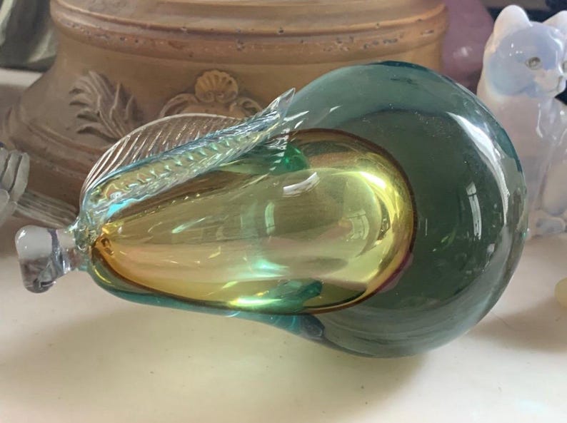 Vintage Murano Glass Pear – Mid-century Handblown Art Glass - Etsy