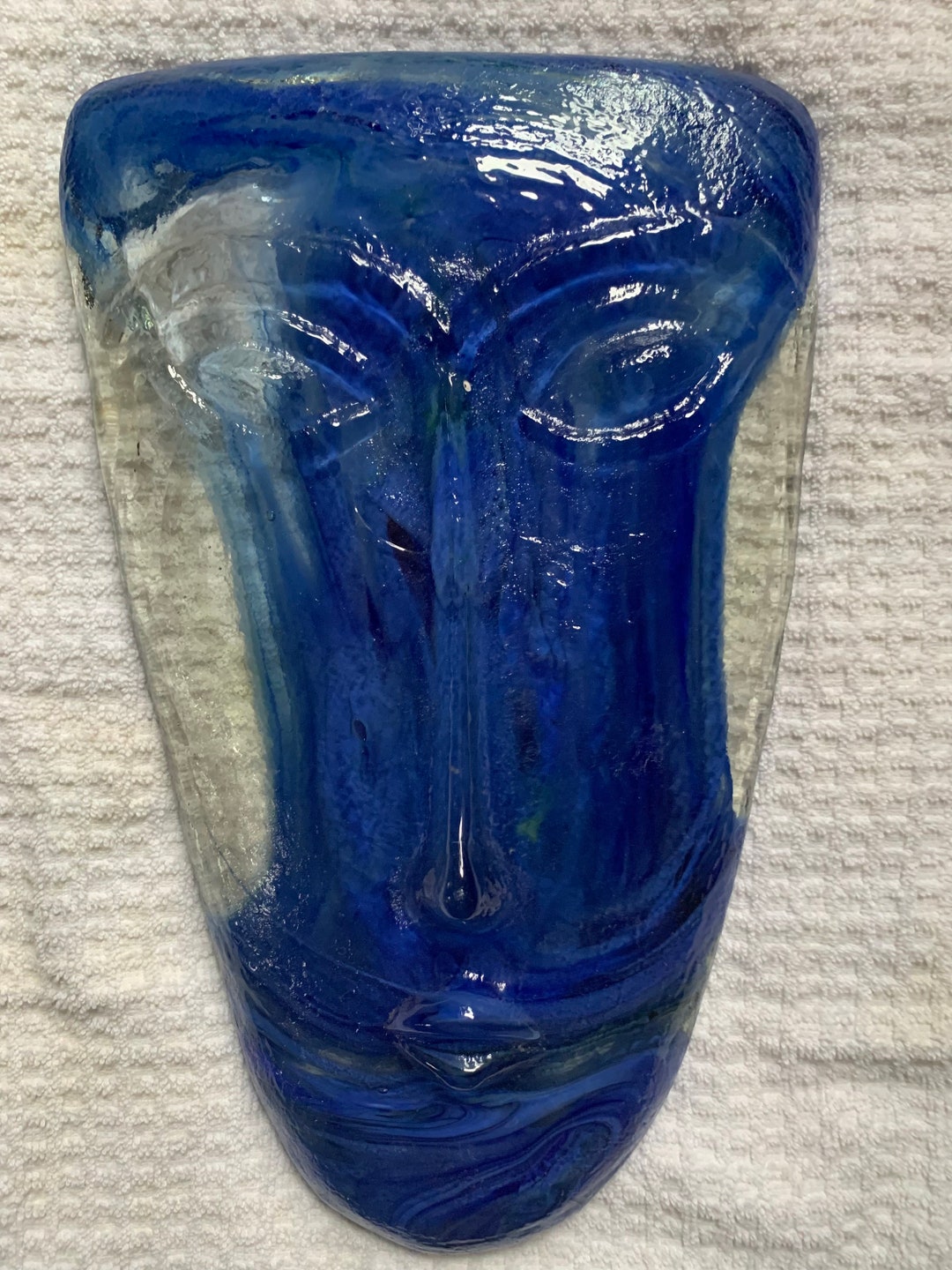 Vintage Skydreamer Blue Swirl Art Glass Face Mask by Jaramillo Brothers ...