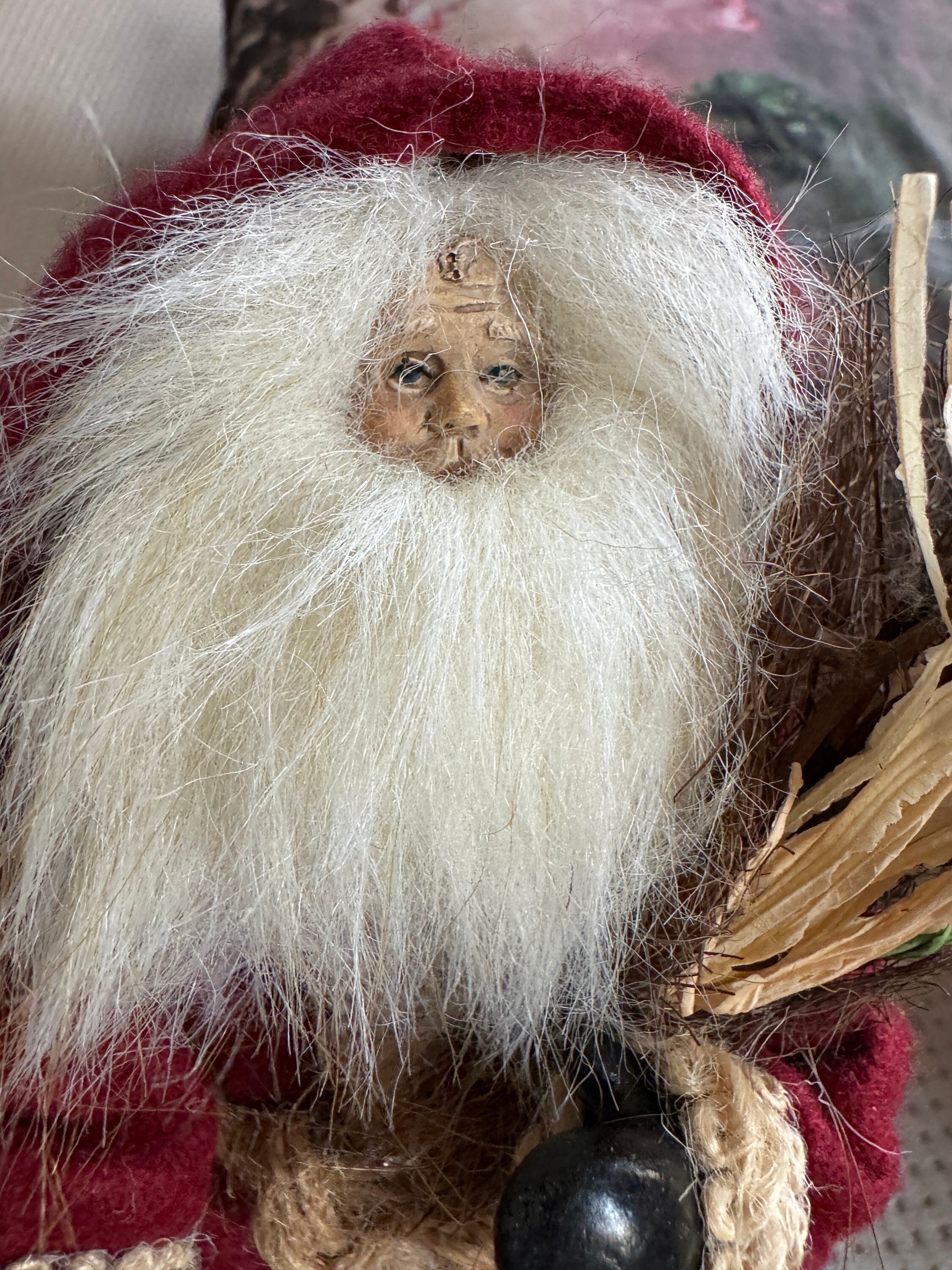 Hand Made Cloth Santa Standing on Wood - Etsy