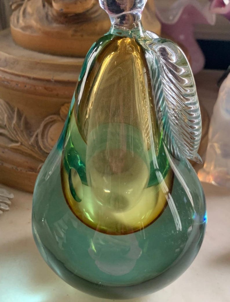 Vintage Murano Glass Pear – Mid-century Handblown Art Glass - Etsy