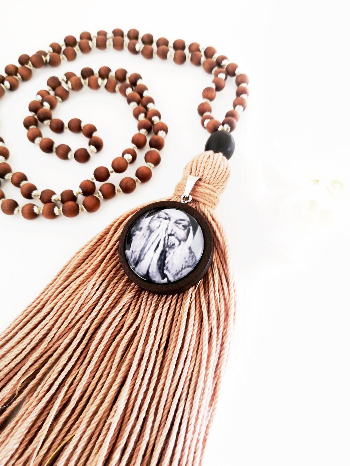 Osho Japa Mala 108 Sandalwood Bead Mala with Sterling Silver | Etsy