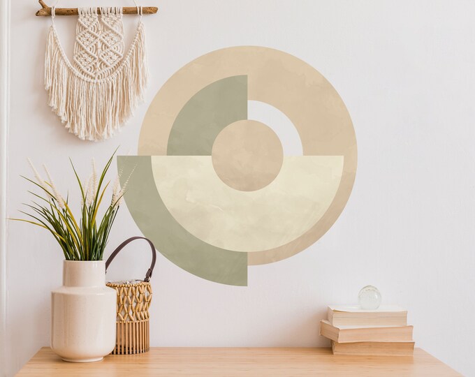 Circle Boho Wall Decal - Circle Wall Sticker - 3D Wall Mural - Boho Art ...