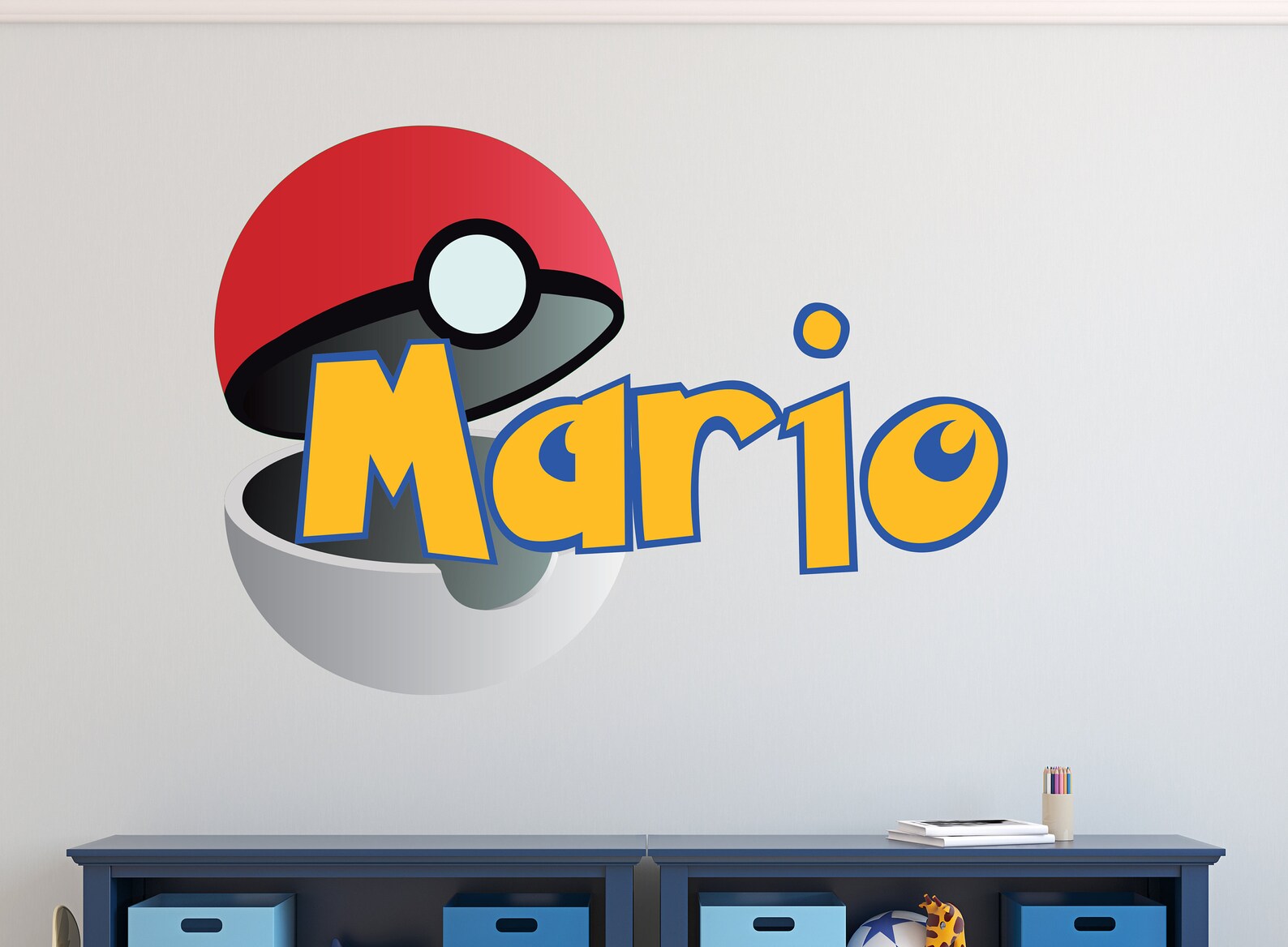 Pokeball Custom Name Wall Decal Kids Wall Sticker Poke - Etsy