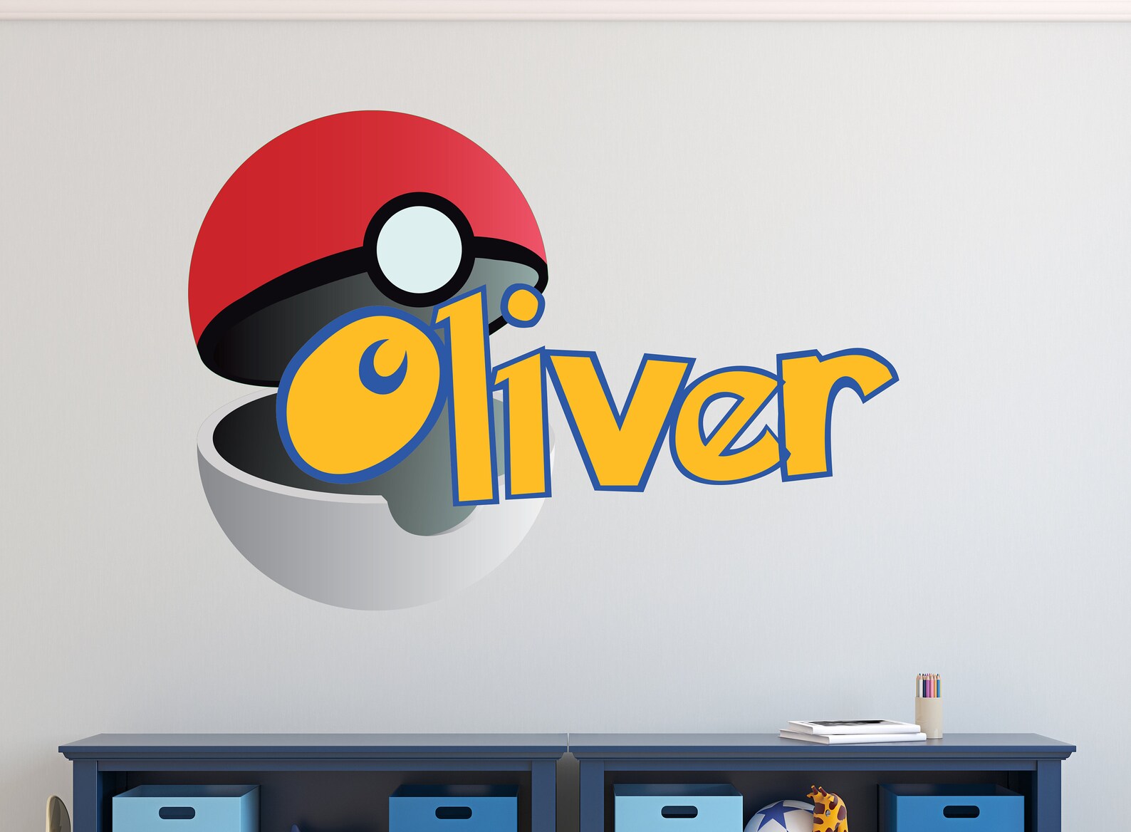 Pokeball Custom Name Wall Decal Kids Wall Sticker Poke - Etsy