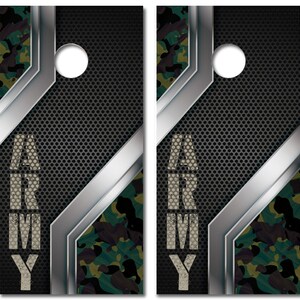 Carbon Fiber Army Style Custom Cornhole Wraps Decal Sticker 3D Texture ...
