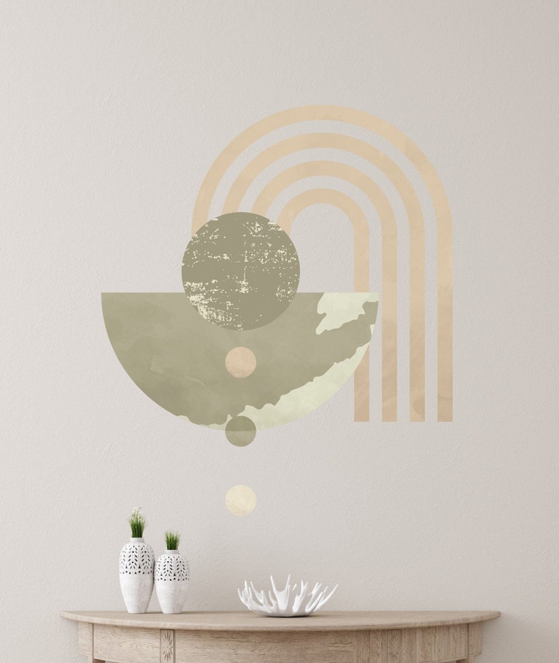 Earth Boho Wall Decal, Abstract Wall Decal, Contemporary Wall Sticker ...