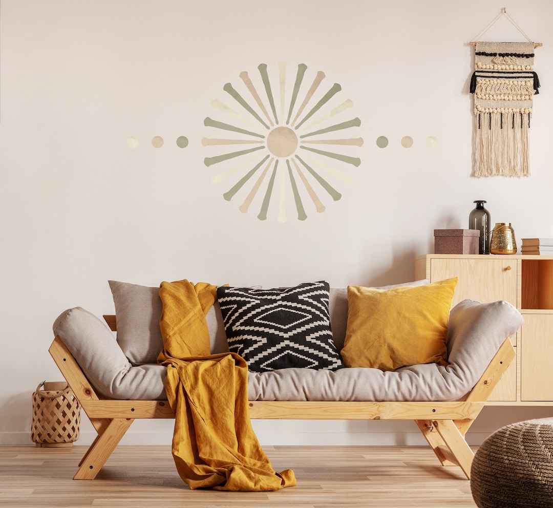 Sun, Boho, Wall Decal, Bohemia, Wall Sticker, Wallpaper, Boho Wall ...