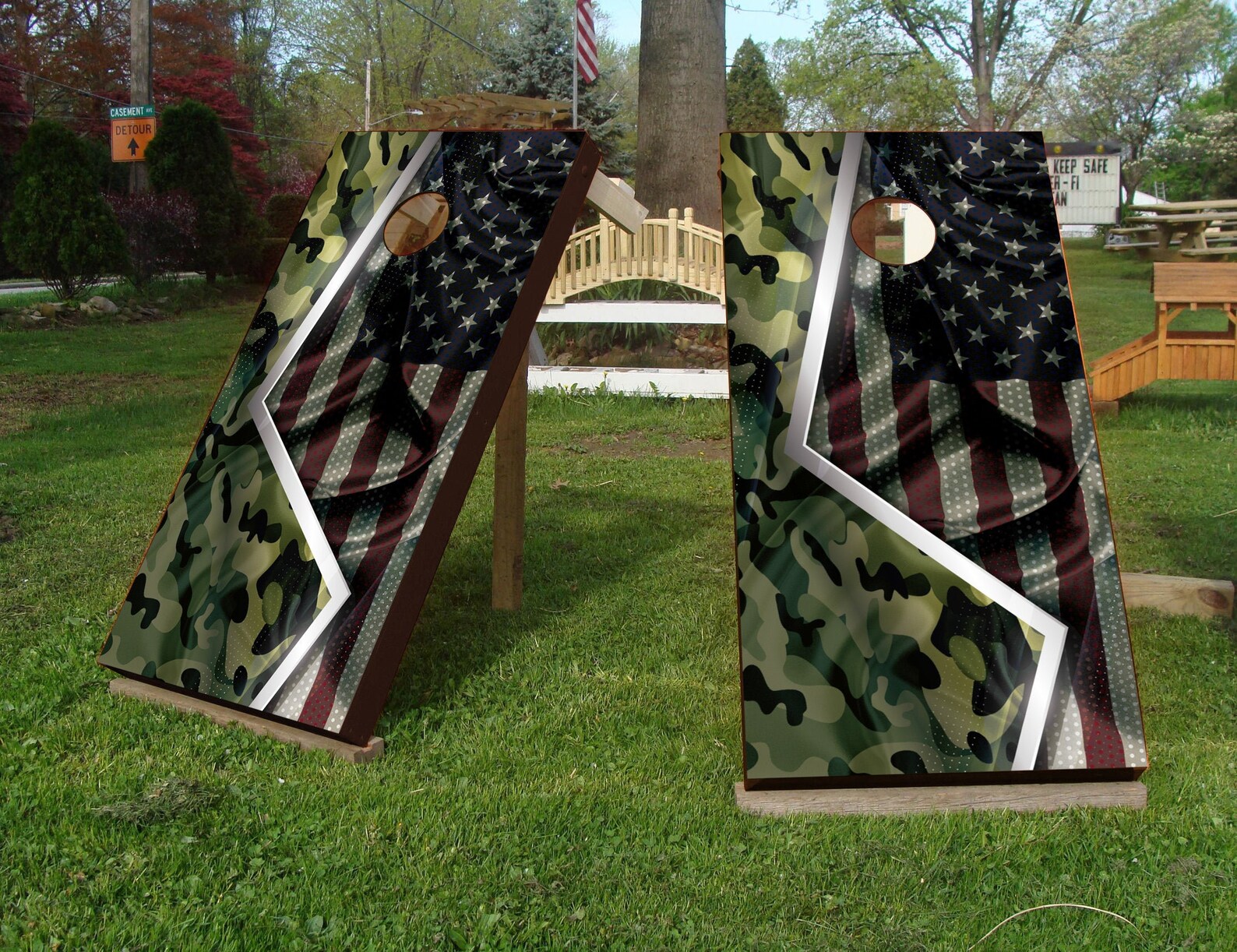 American Army Flag Custom Cornhole Boards Wrap Decal Sticker 3D Texture ...