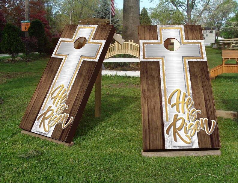 He is Risen Custom Cornhole Wraps Decal Sticker 3D Texture Single ...