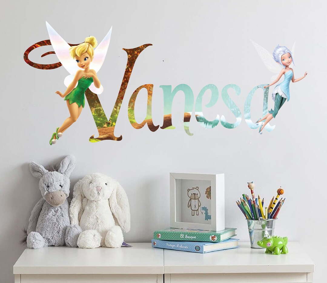 Tinker Bell Wall Decal Wall Sticker Custom Name Decal Wall Decor 3D Art ...