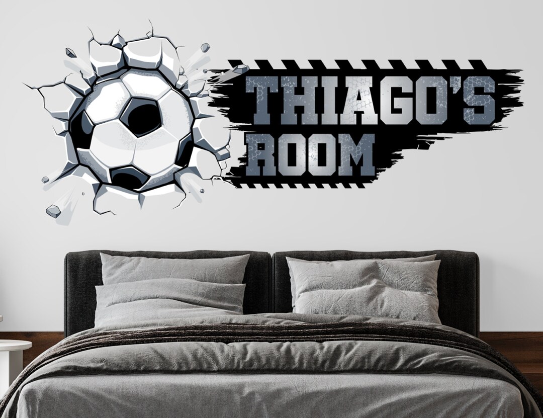 Name Soccer Wall Decals for Boys Room Decor - Soccer Personalized Name ...