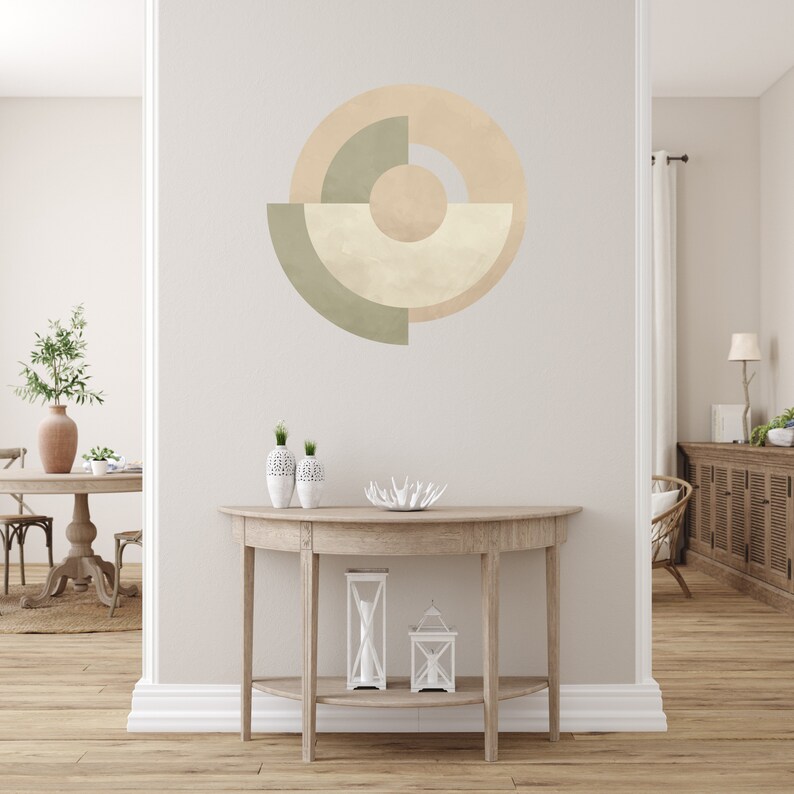 Circle Boho Wall Decal Circle Wall Sticker 3D Wall Mural - Etsy