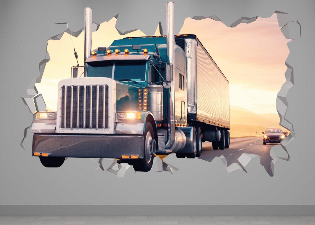 Truck 4k Wall Decal - Truck Decor Art - Truck Bathroom - Car Truck ...