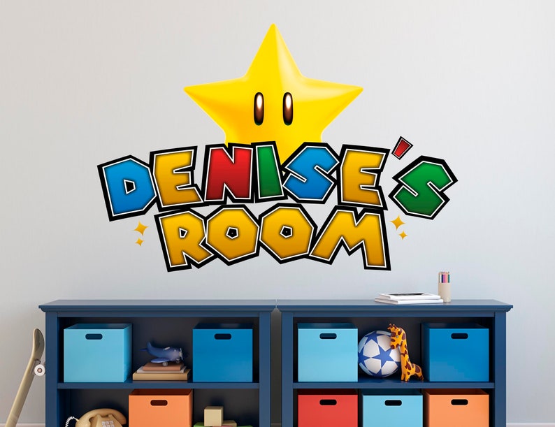 Mario Wall Decal Super Mario Kids Wall Sticker Star Mario - Etsy