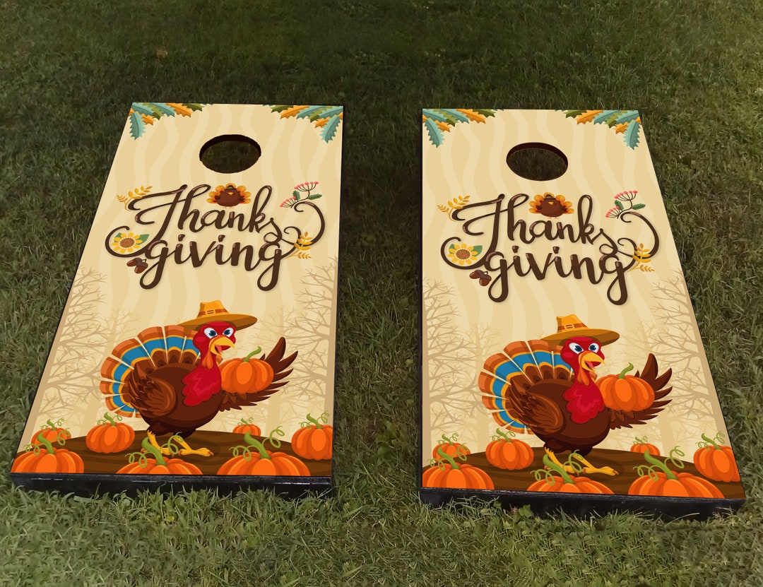 Thanksgiving Decorations - Spooky Fall Decor Cornhole Wraps, Turkey Day ...