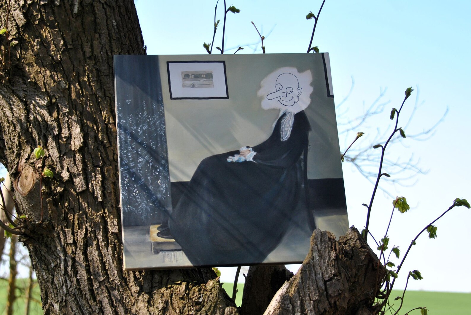 Mr. Bean Funny Art. Whistlers Mother Mr. Bean Painting. Gift for BFF ...