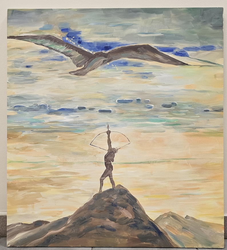 Ciurlionis Painting Archer Art. Hunting Art Original. Surreal Artwork ...