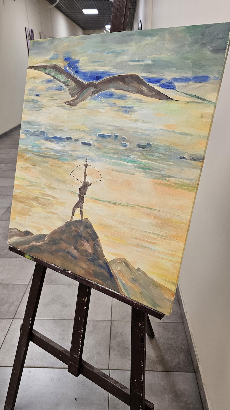 Ciurlionis Painting Archer Art. Hunting Art Original. Surreal Artwork ...