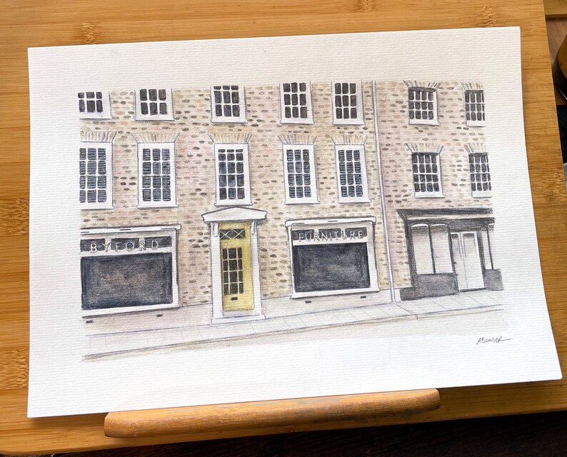 Custom Shop Front Watercolour Hand Painted Bespoke Business - Etsy