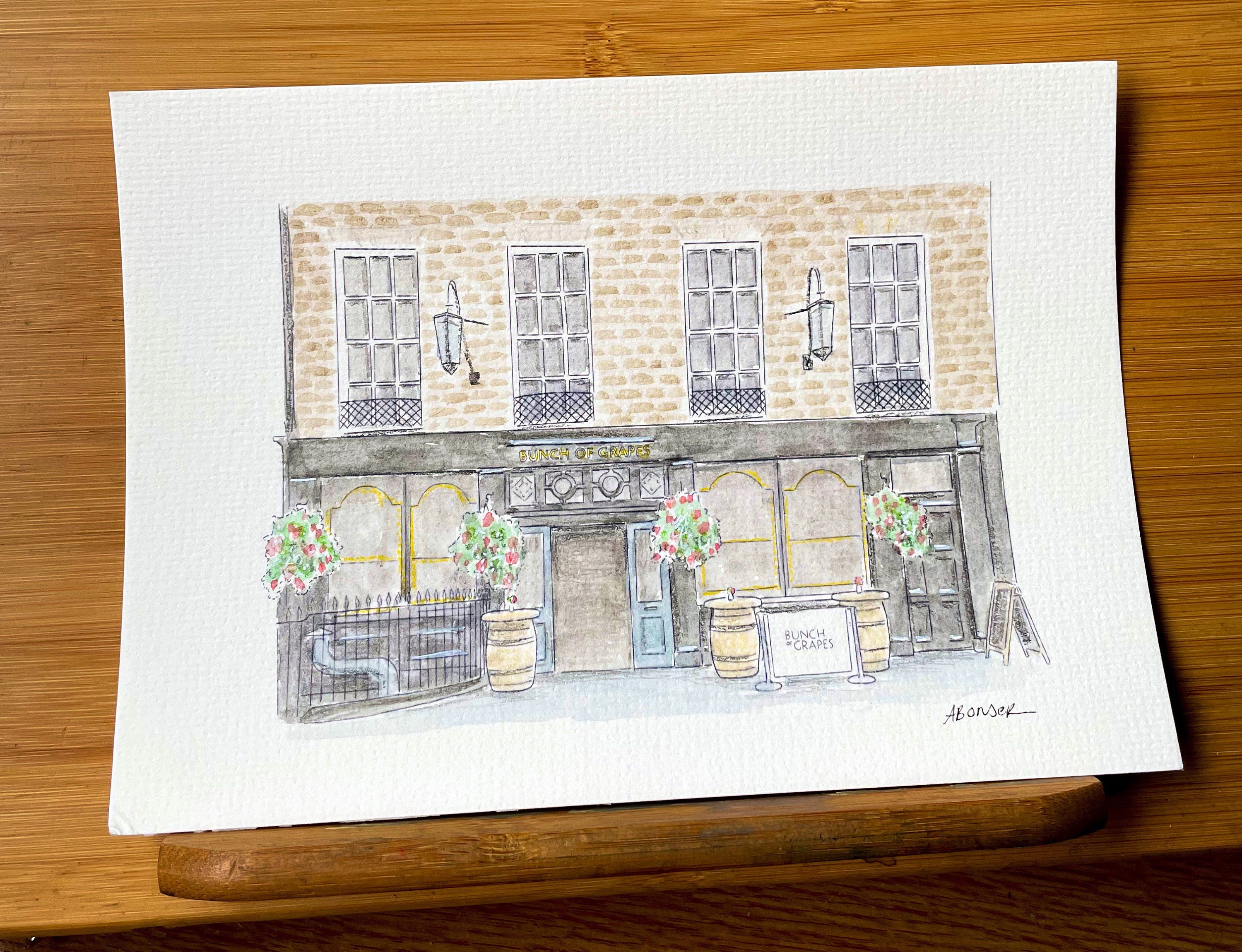 Custom Shop Front Watercolour Hand Painted Bespoke Business - Etsy