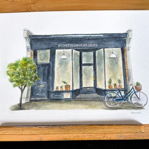 Custom Shop Front Watercolour Hand Painted, Bespoke Business ...