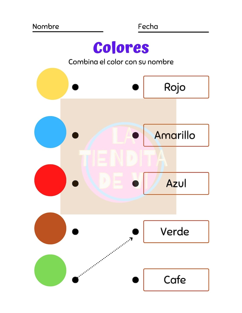 Hoja de trabajo de aprender colores en español/ - Etsy México