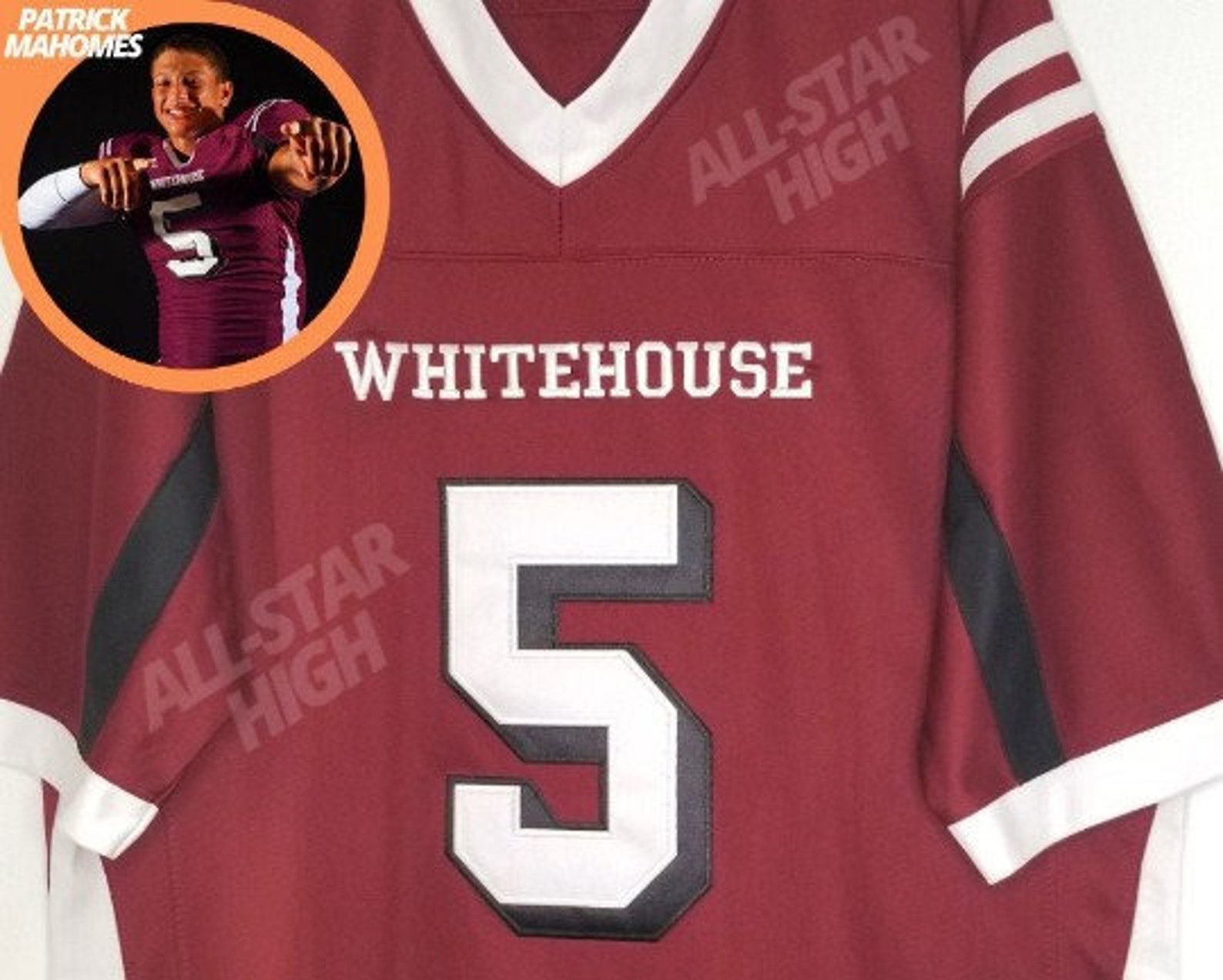 Patrick Mahomes High School Football 5 Jersey Whitehouse | Etsy