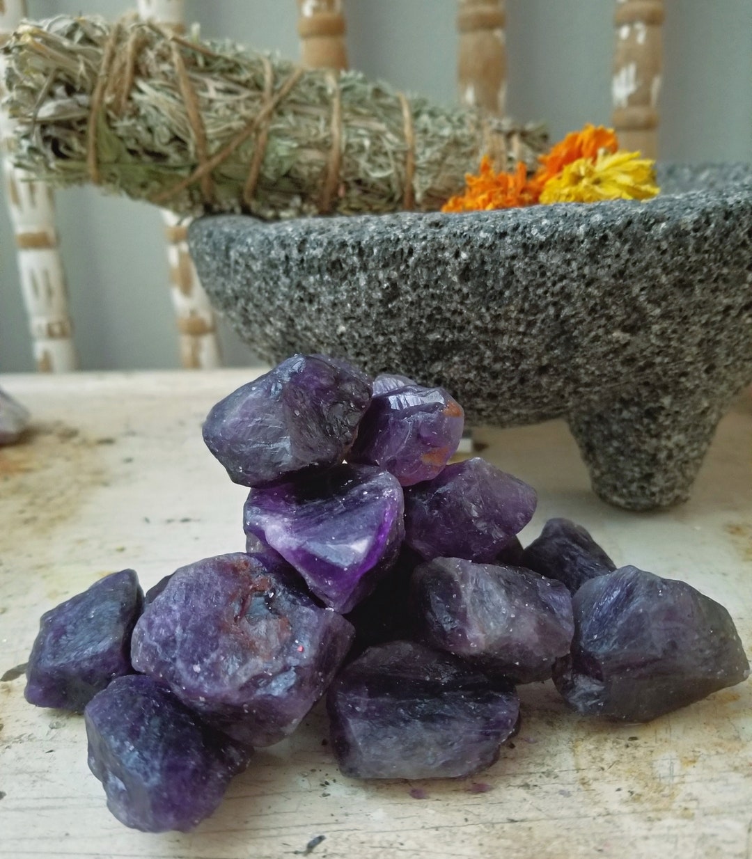 Raw Amethyst Stone Crystal Crown Chakra Healing Stone Third Eye Stone ...