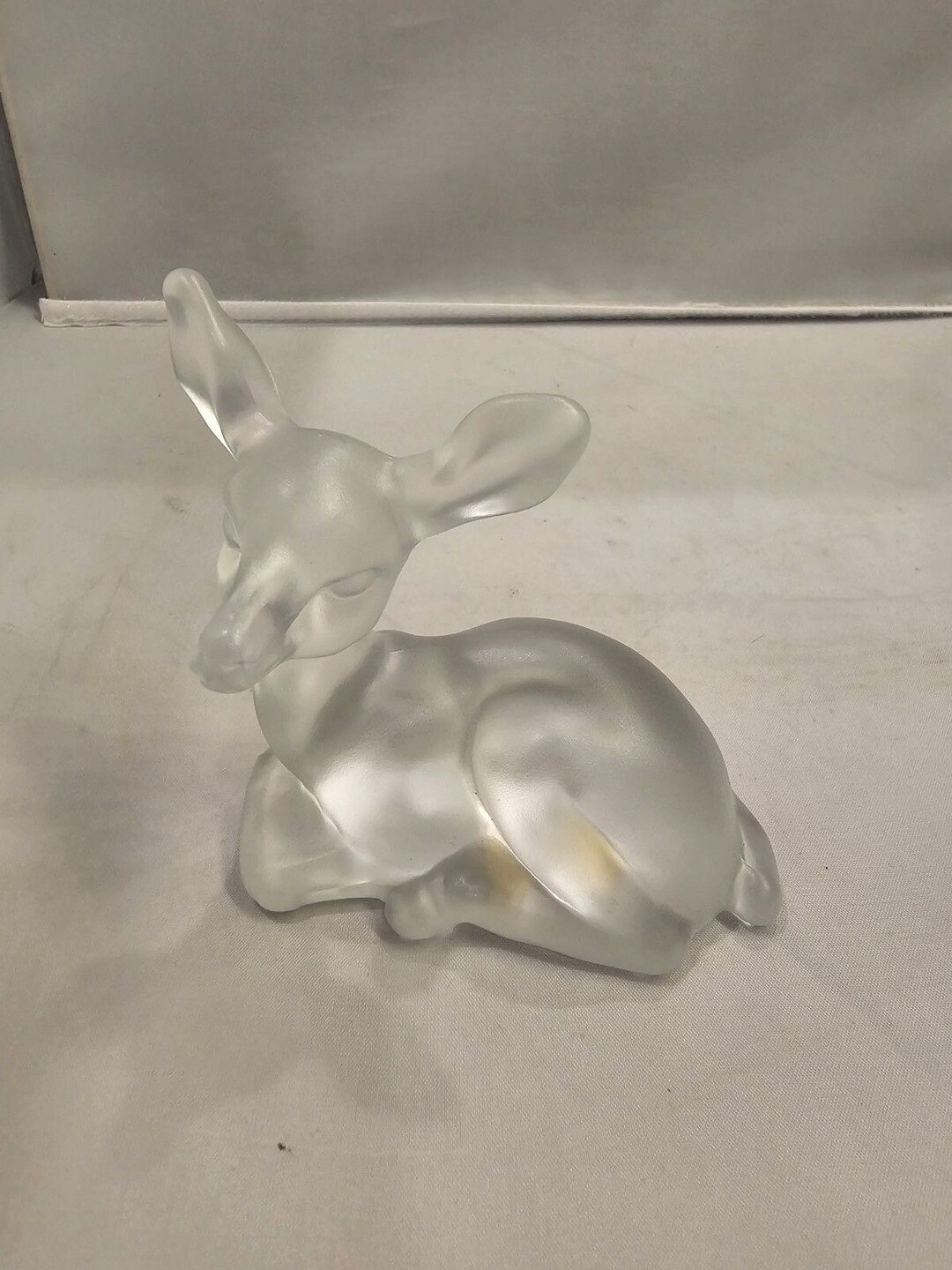 Fenton Clear Frosted Glass Deer Marked Fenton Figurine Original Old ...