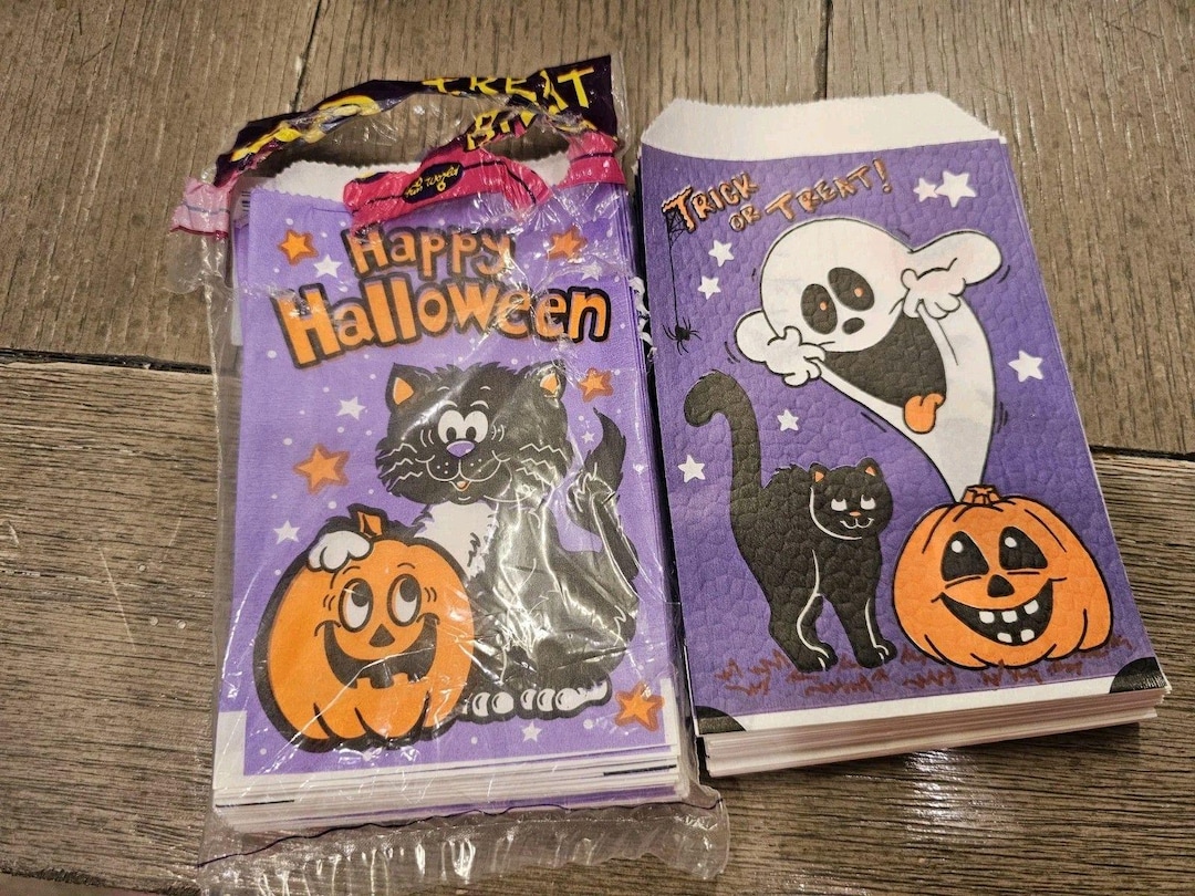 Halloween Trick or Treat Paper Candy Bags Vintage Unique - Etsy