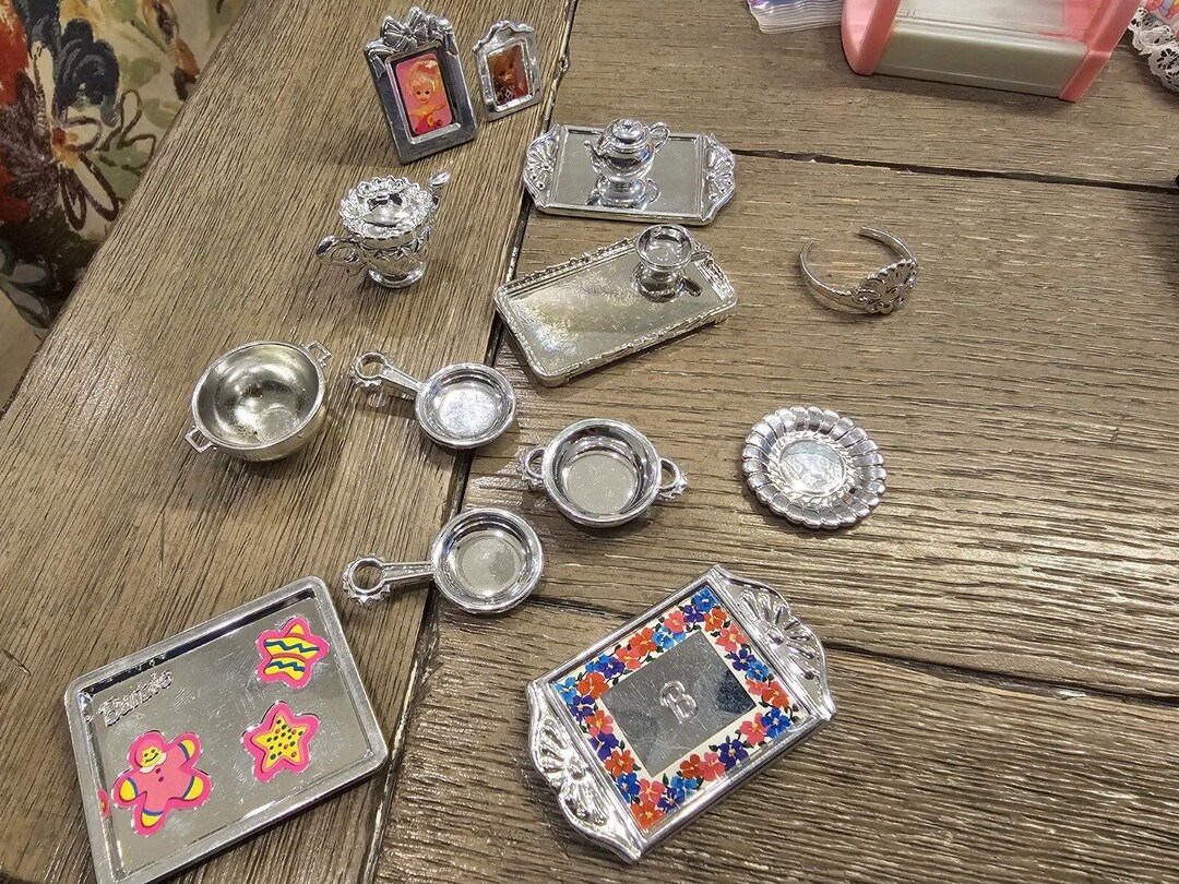 Barbie Silver Tray Plastic Tea Set Teapot Cooking - Etsy