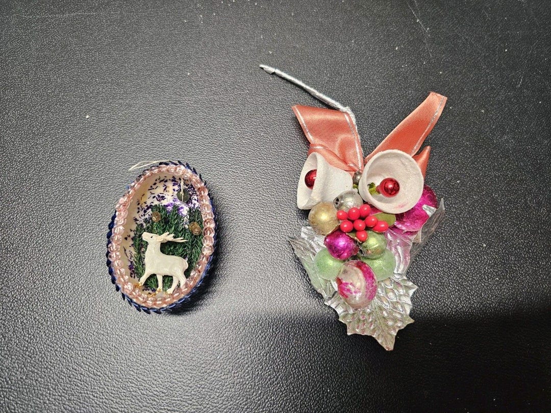 Vintage Deer Diorama Handmade Ornament and Christmas Boutonniere - Etsy