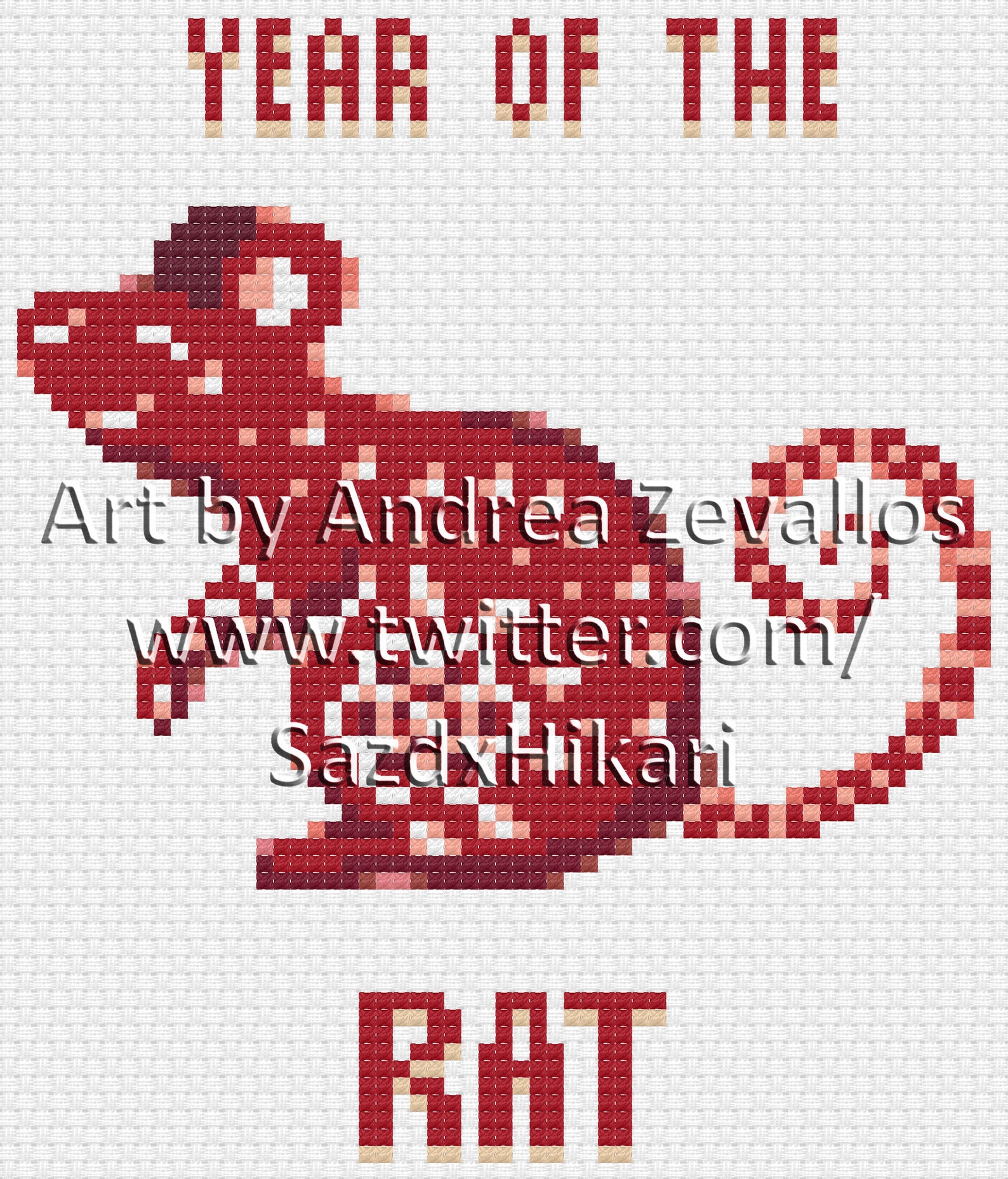 Year of the Rat Cross Stitch Pattern by Andrea Zevallos - Etsy