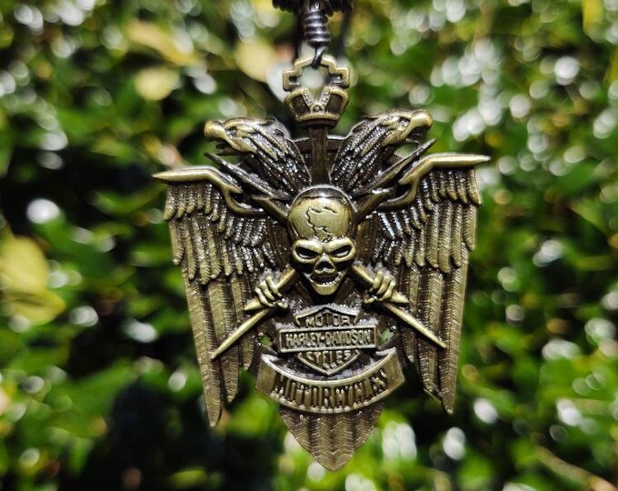 Handsome Harley Davidson Motorcycle Pendant Necklace Dramatic - Etsy