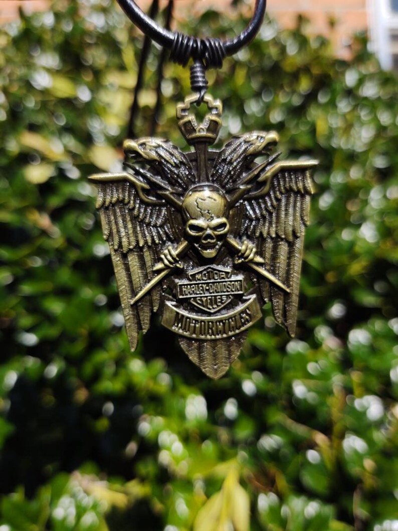 Handsome Harley Davidson Motorcycle Pendant Necklace Dramatic | Etsy