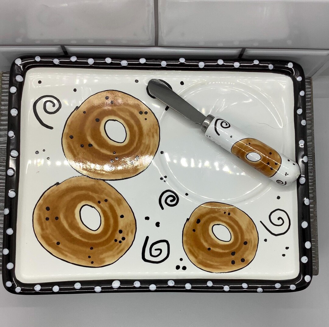 Vintage 90’s Lotus Bagel Serving Dish by Joanne Delomba, Hostess Gifts ...