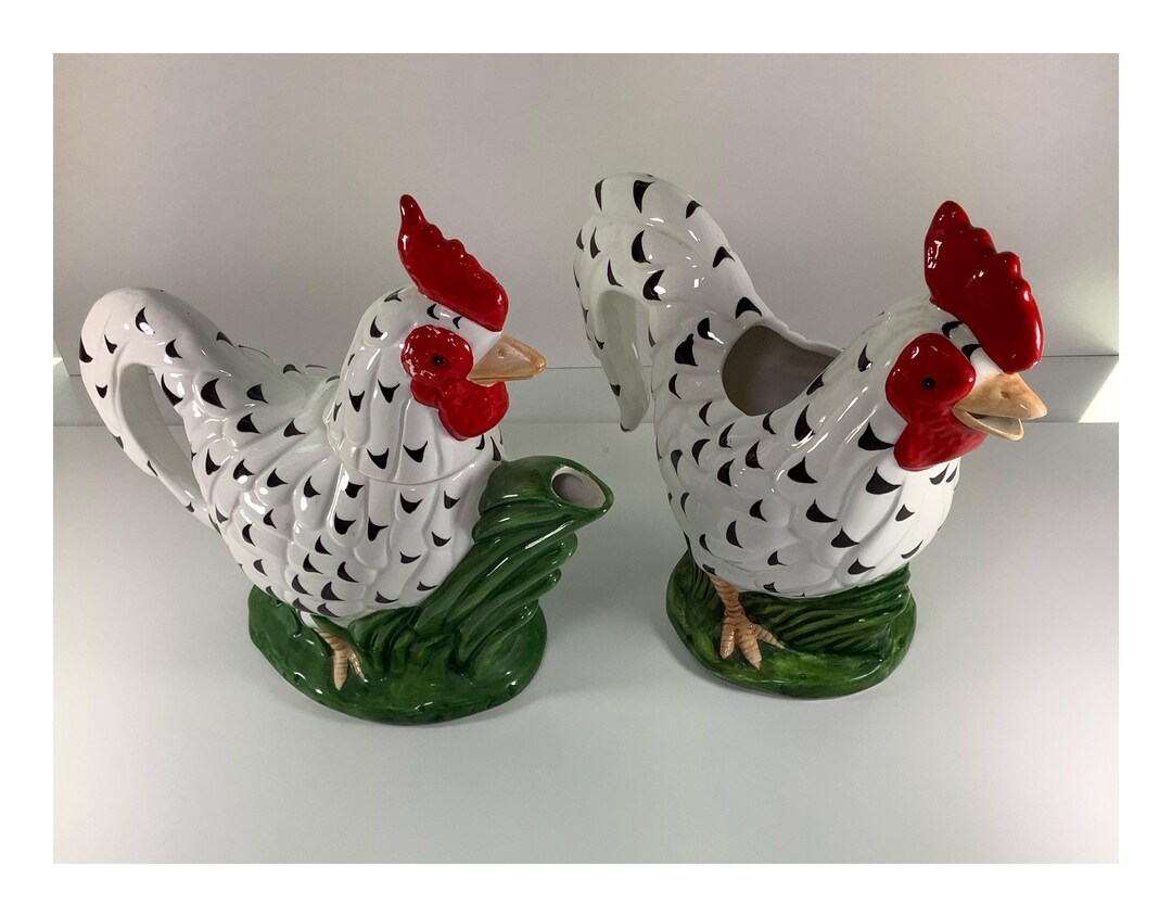 Vintage Boston Warehouse Ceramic Rooster Teapot Creamer Set: Farmhouse ...