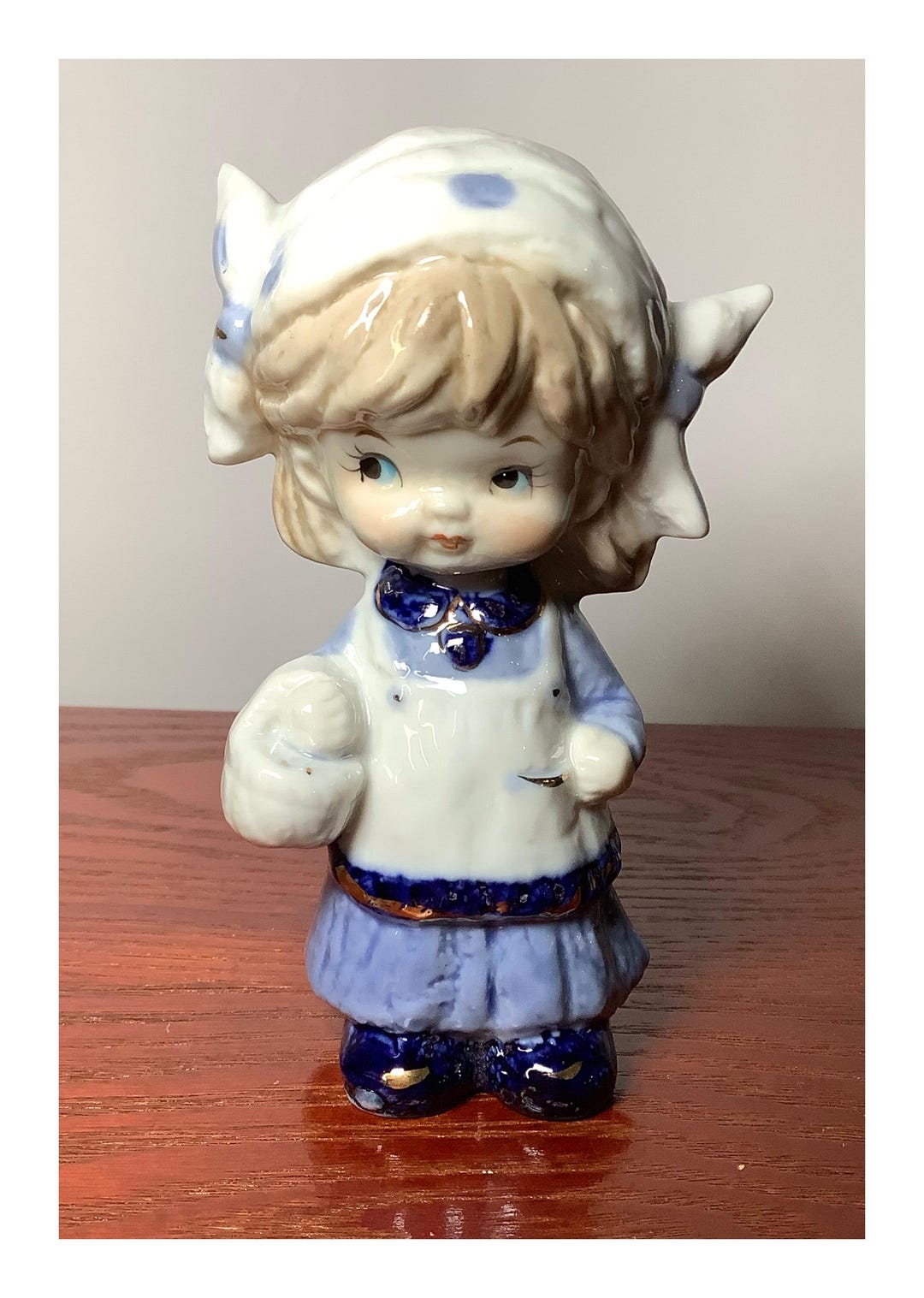 Vintage Delft Blue Dutch Girl Figurine, Vintage Decor, Unique Gifts ...