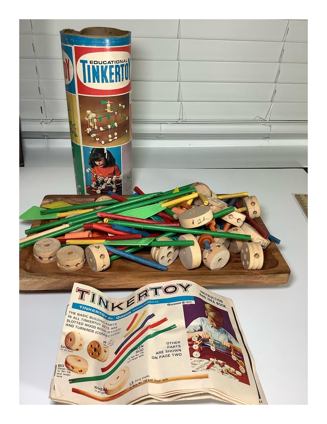 Vintage Tinkertoy Set 1972: Classic American Construction Toy - Etsy