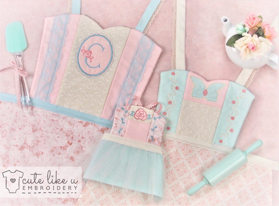 BUNDLE Princess Dress-up Aprons - Embroidery Project ITH - Etsy
