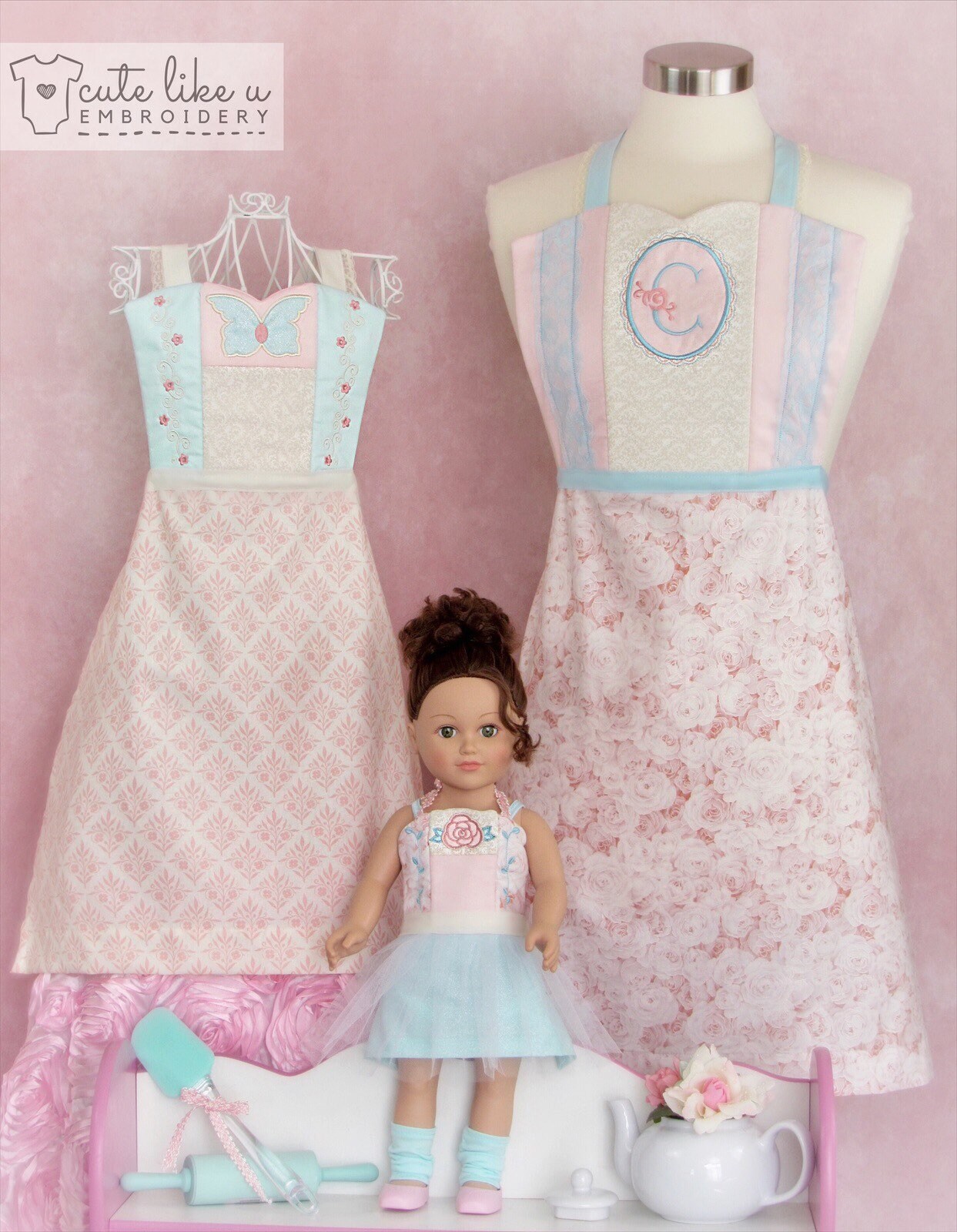 BUNDLE Princess Dress-up Aprons - Embroidery Project ITH - Etsy