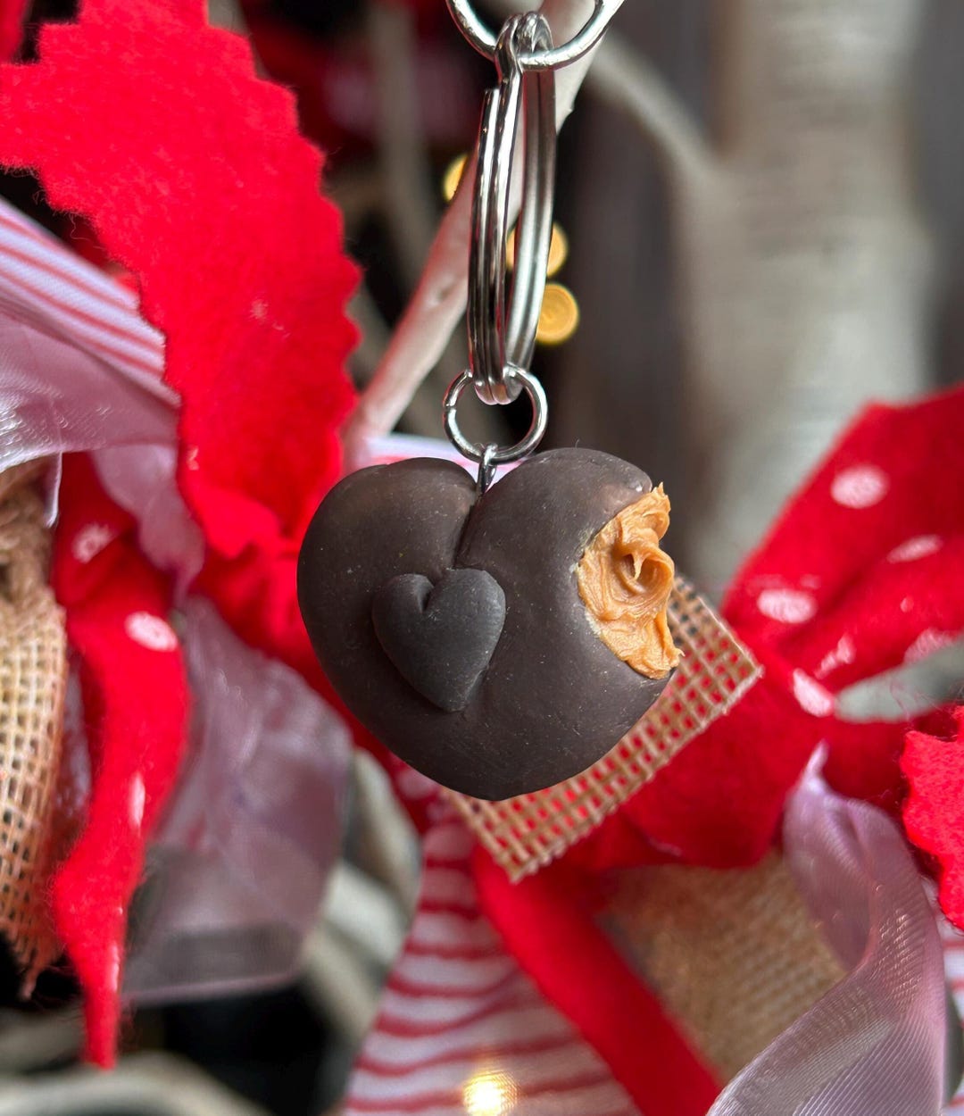 Handmade Chocolate Caramel Heart Key Charm, Valentine's Day Gift - Etsy